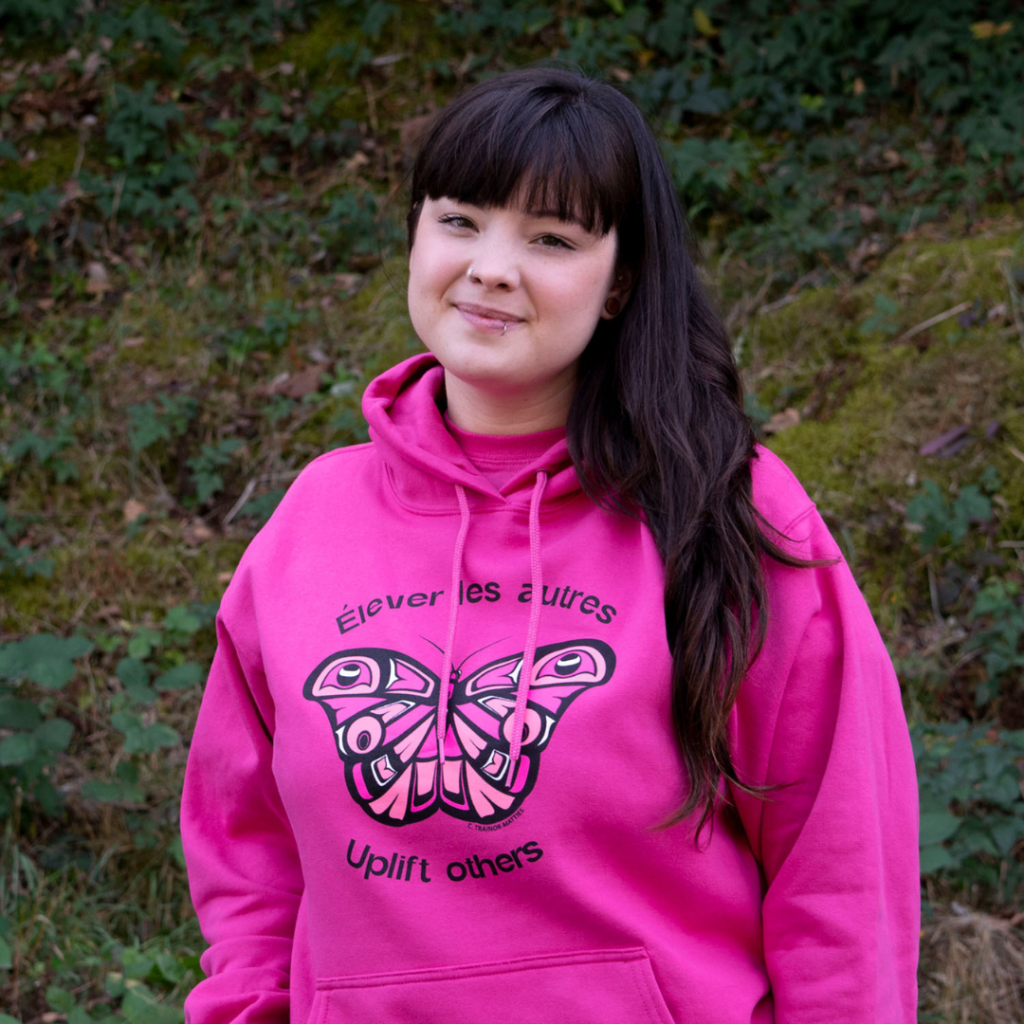 Indigenous Pink Butterfly Hooded Sweatshirt